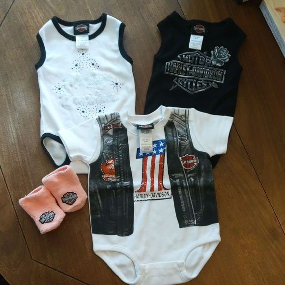 Harley-Davidson | One Pieces | Harleydavidson Baby Onesies Trio Black ...